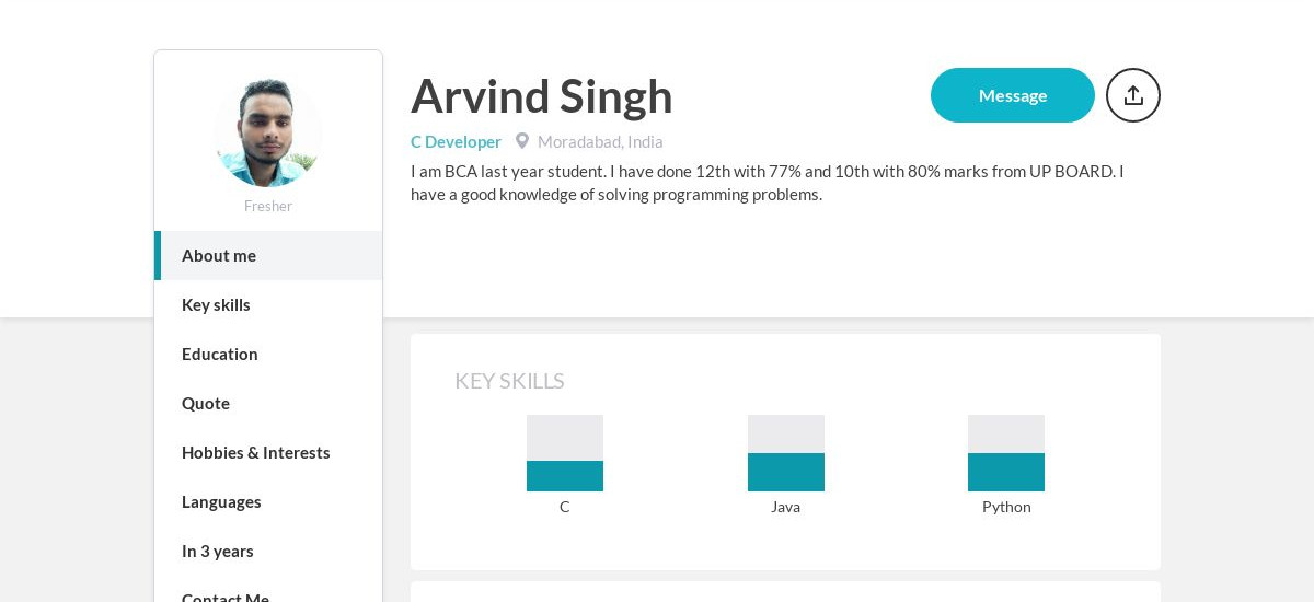 Arvind Singh Online Resume | CraftmyCV