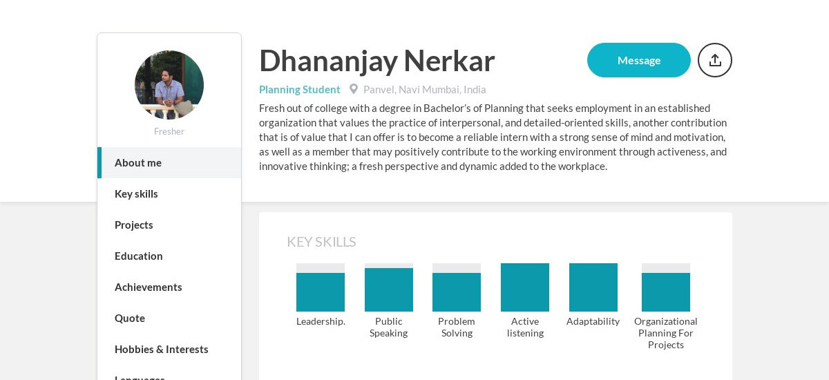 Dhananjay Nerkar Online Resume | CraftmyCV