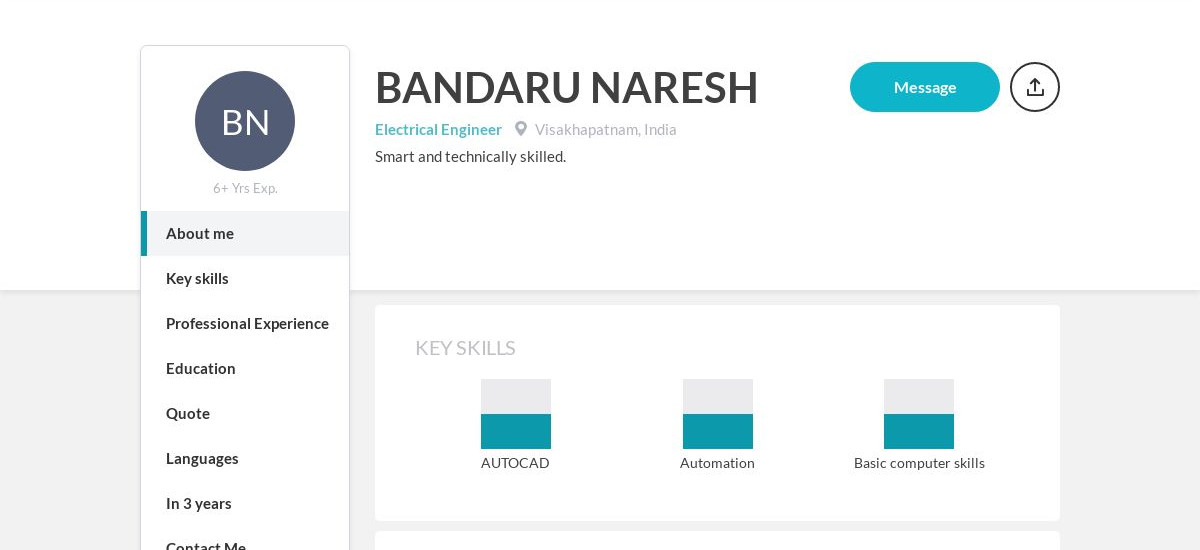BANDARU NARESH Online Resume | CraftmyCV