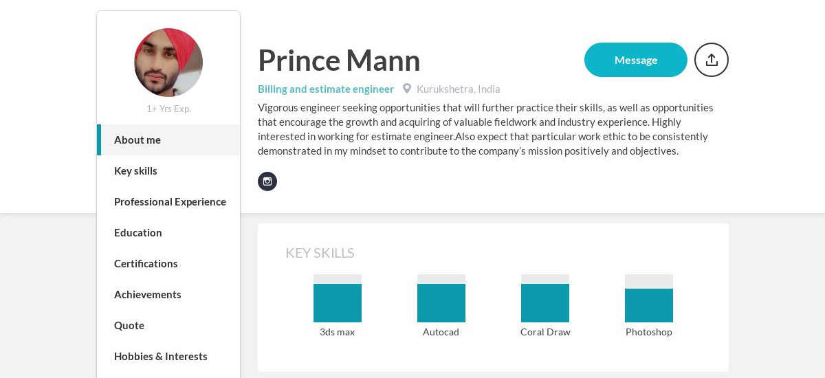 Prince Mann Online Resume | CraftmyCV