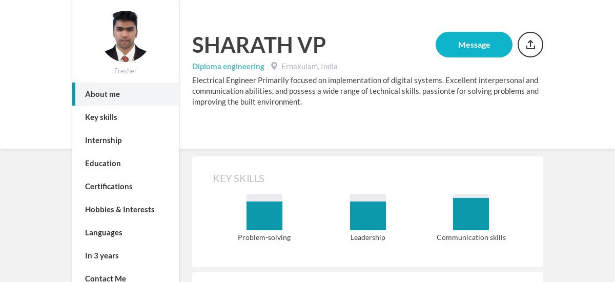 SHARATH VP Online Resume | CraftmyCV