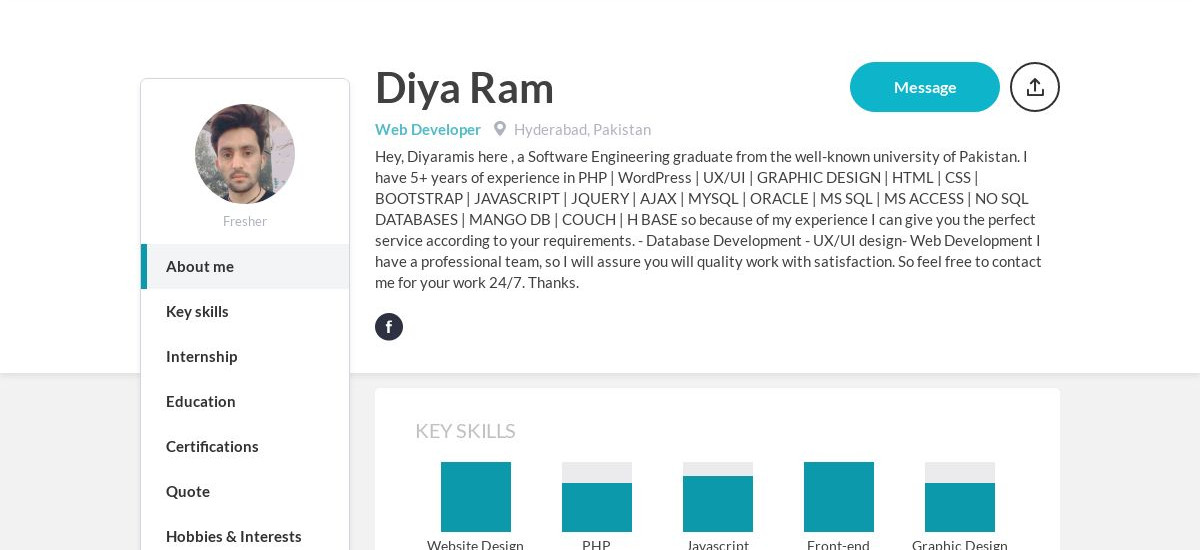 Diya Ram Online Resume | CraftmyCV Diya Ram Online Resume | CraftmyCV