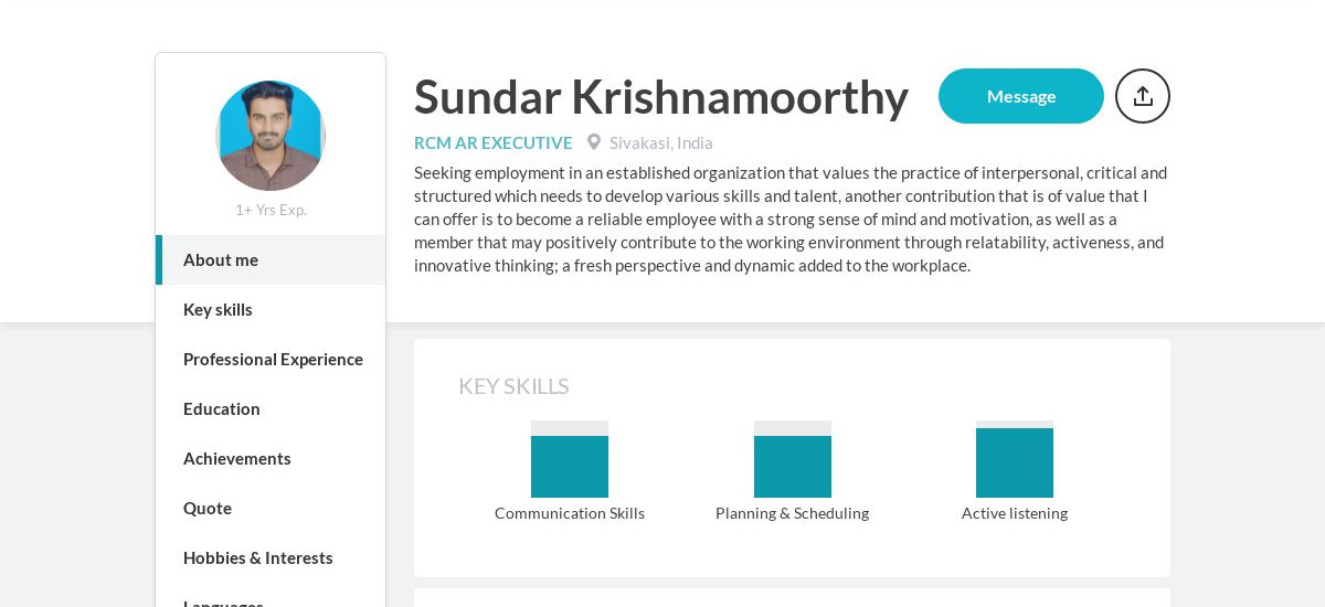 Sundar Krishnamoorthy Online Resume | CraftmyCV