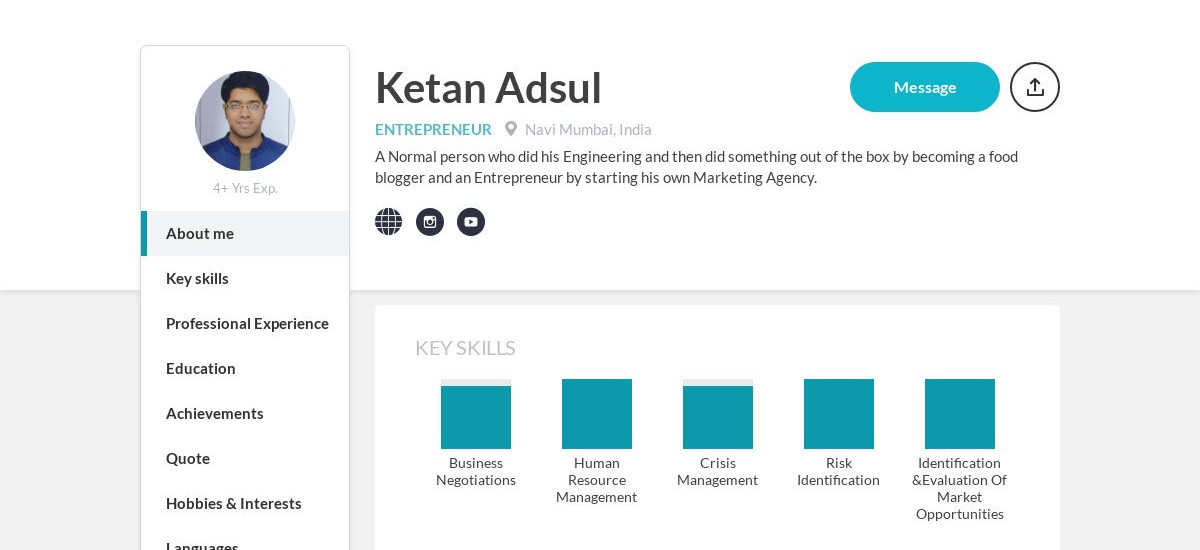 Ketan Adsul Online Resume | CraftmyCV