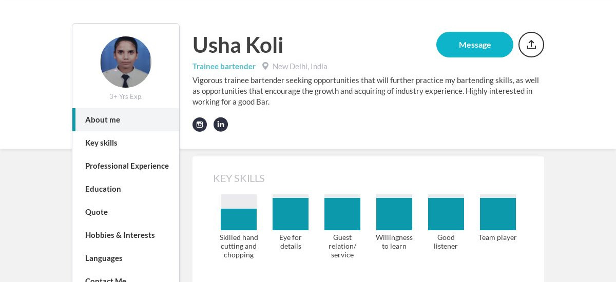 Usha Koli Online Resume | CraftmyCV