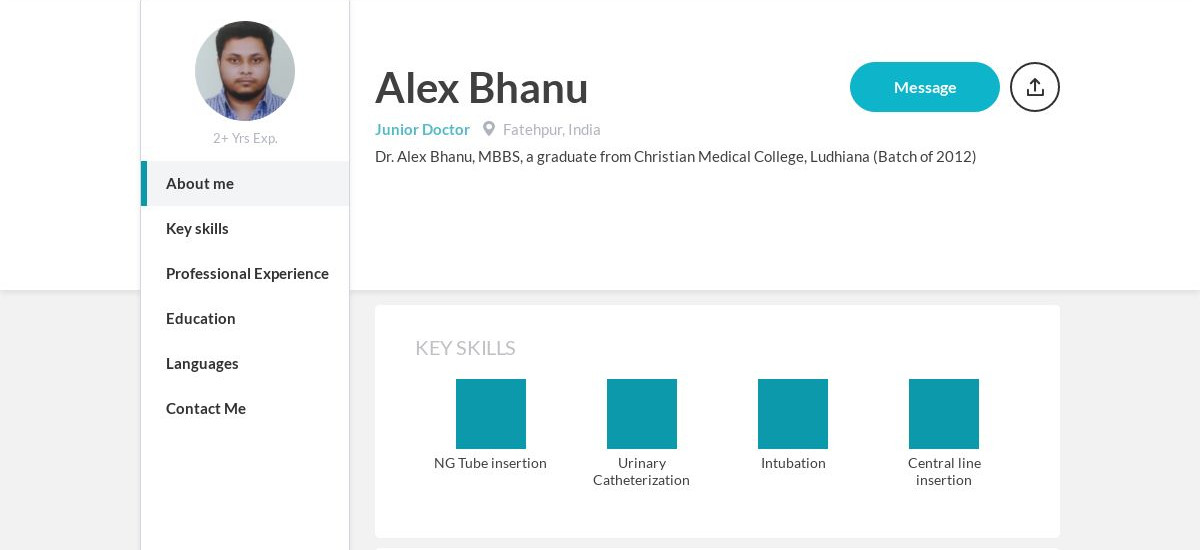 Alex Bhanu Online Resume | CraftmyCV