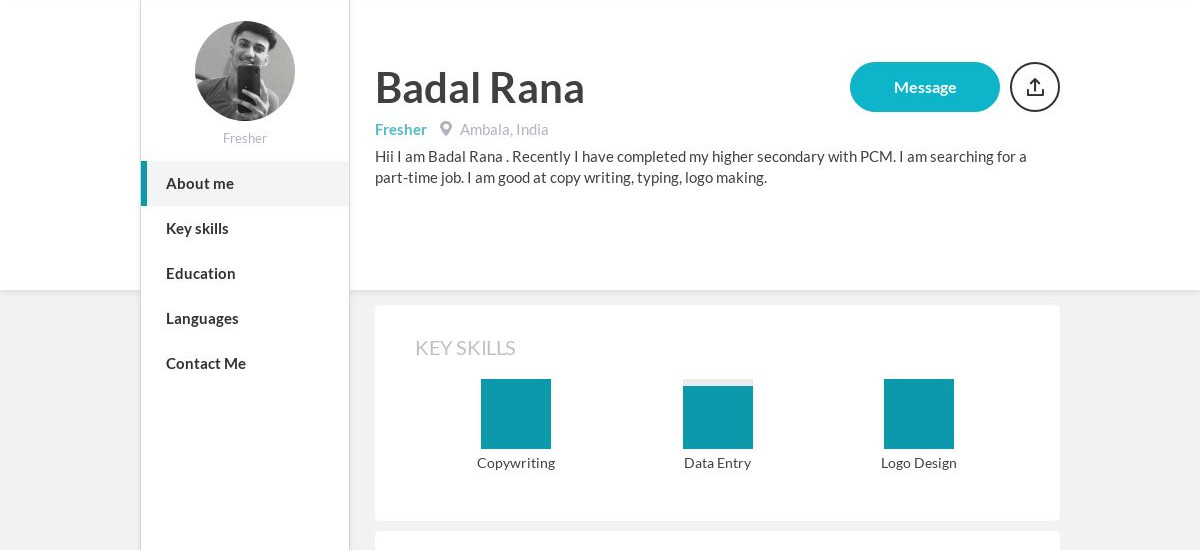 Badal Rana Online Resume | CraftmyCV