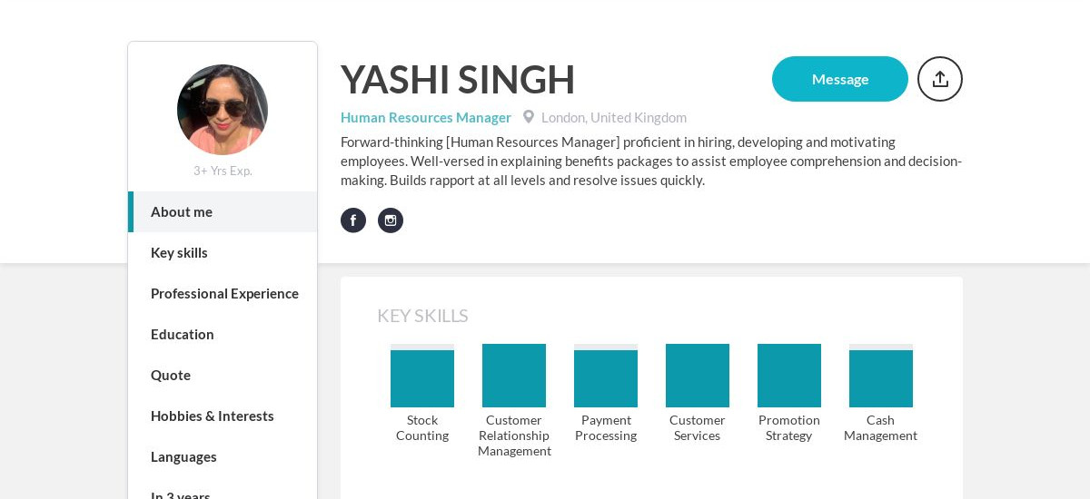 YASHI SINGH Online Resume | CraftmyCV