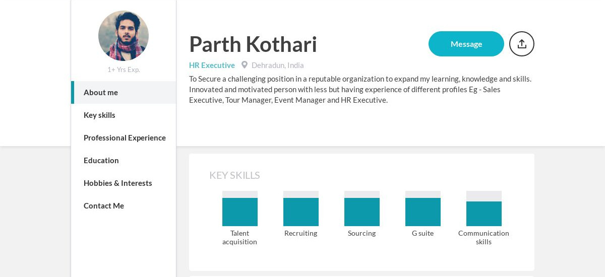 Parth Kothari Online Resume | CraftmyCV