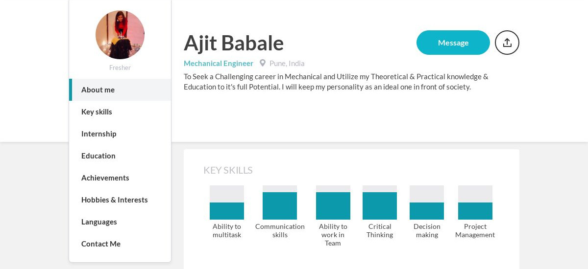 Ajit Babale Online Resume | CraftmyCV