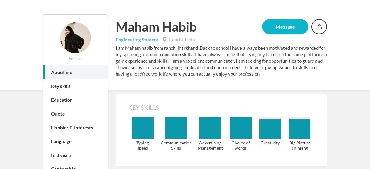 Maham Habib Online Resume | CraftmyCV
