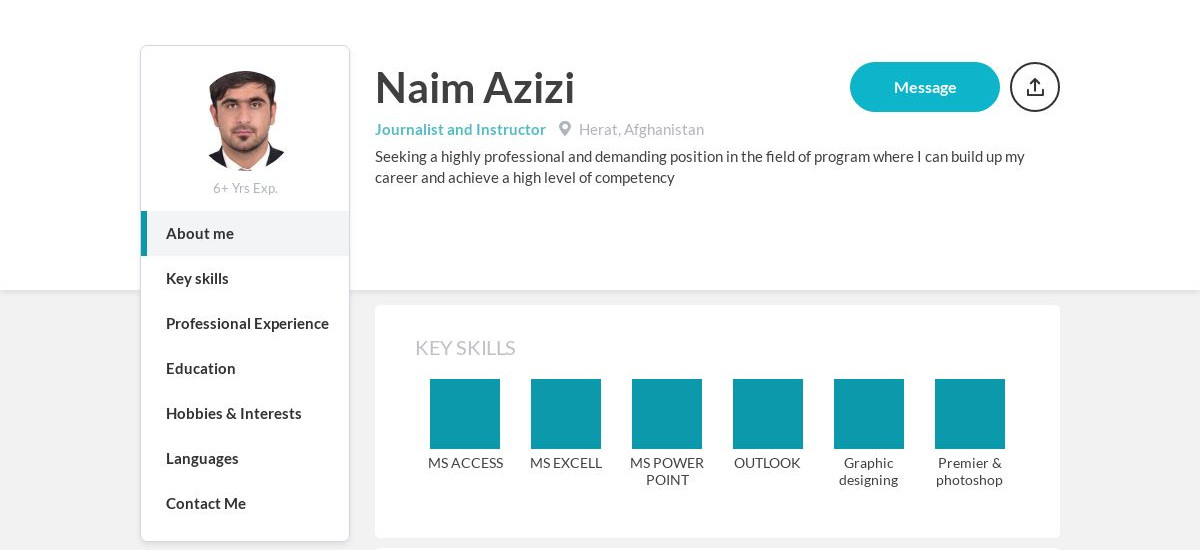 Naim Azizi Online Resume | CraftmyCV