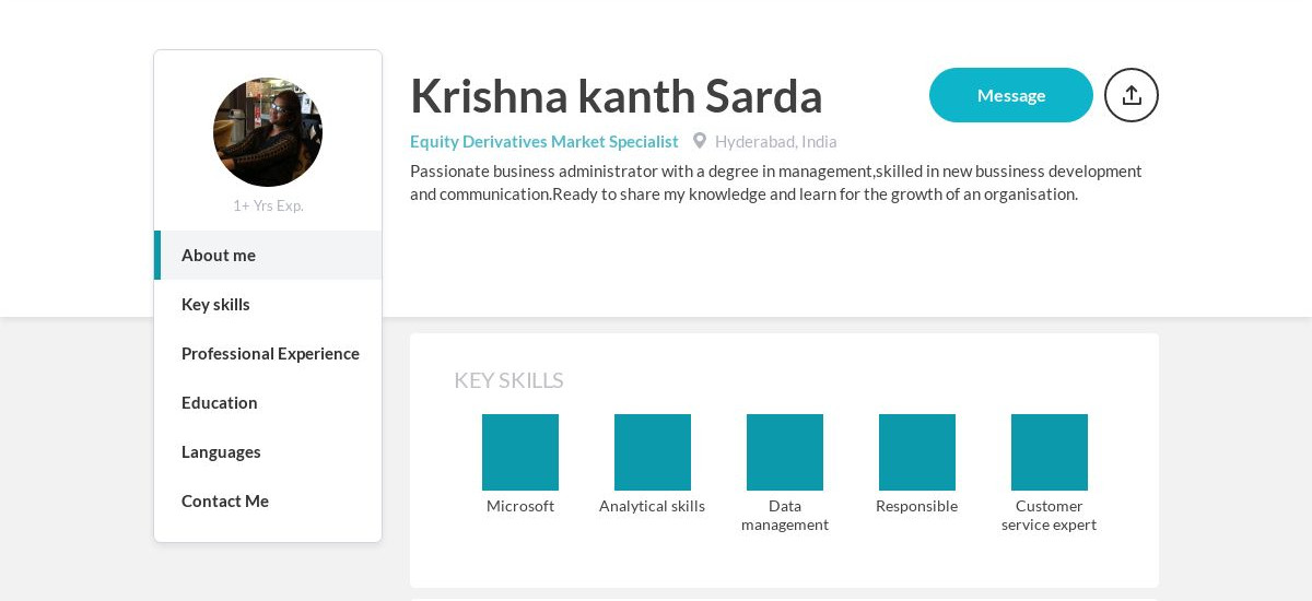Krishna kanth Sarda Online Resume | CraftmyCV