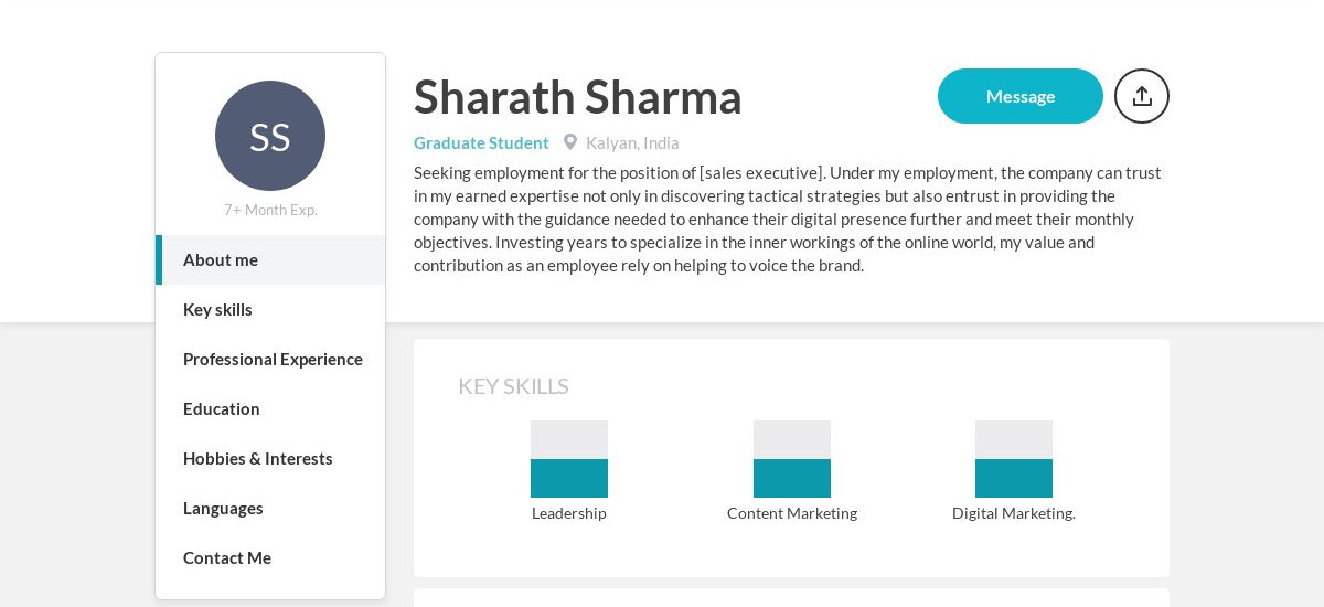 Sharath Sharma Online Resume | CraftmyCV