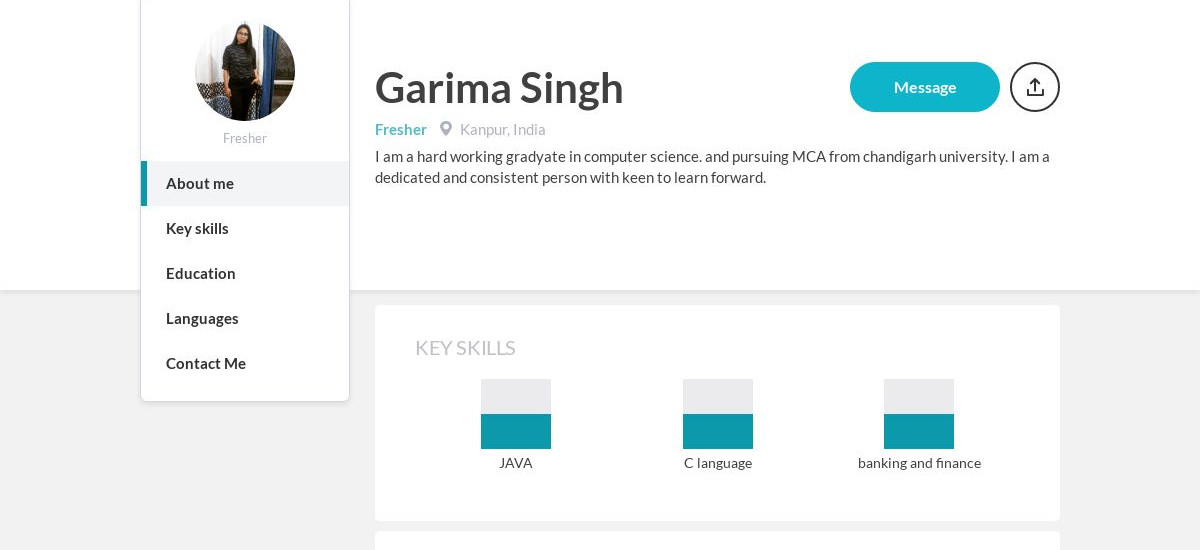 Garima Singh Online Resume | CraftmyCV