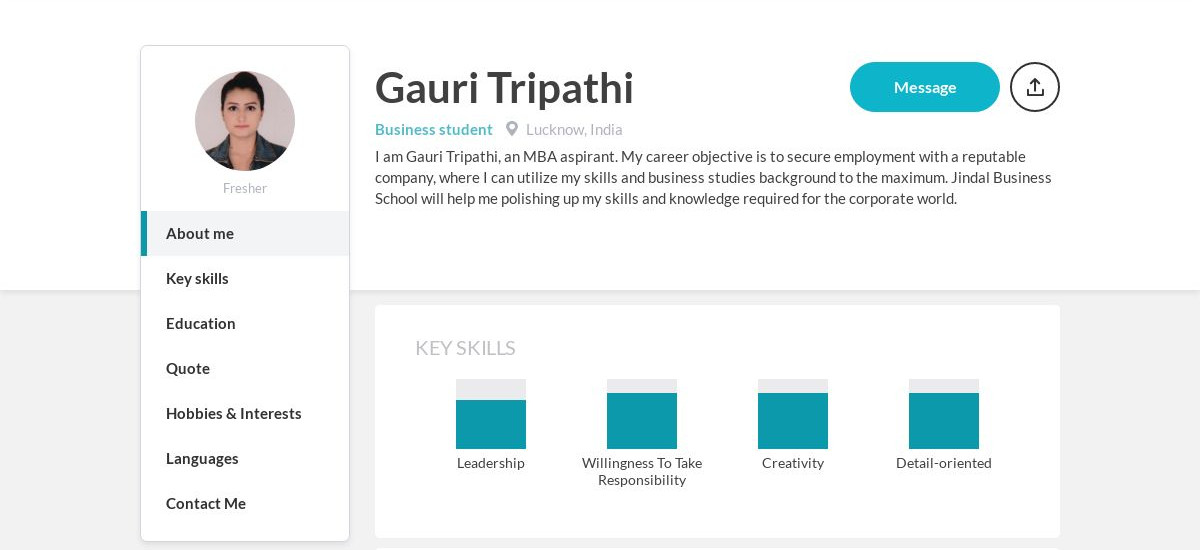 Gauri Tripathi Online Resume | CraftmyCV