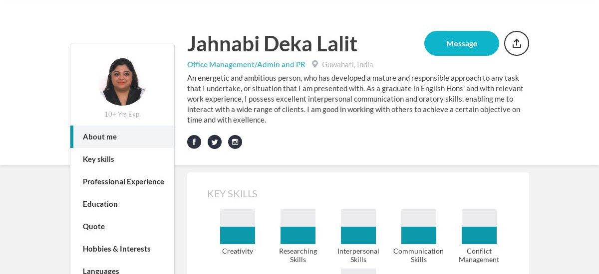 Jahnabi Deka Lalit Online Resume | CraftmyCV