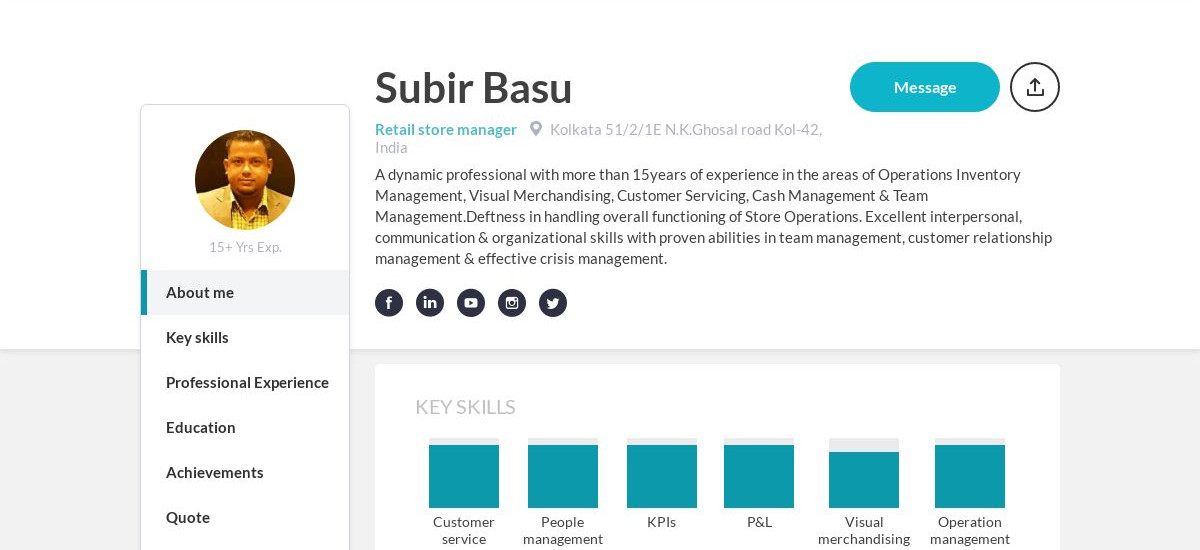 Subir Basu Online Resume | CraftmyCV