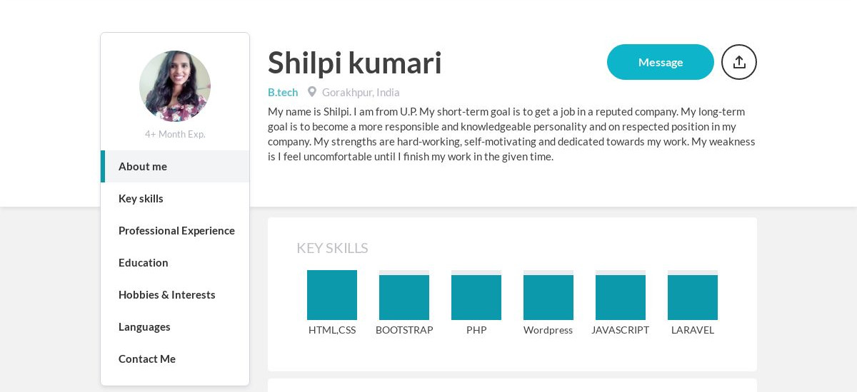 Shilpi Kumari Online Resume | CraftmyCV