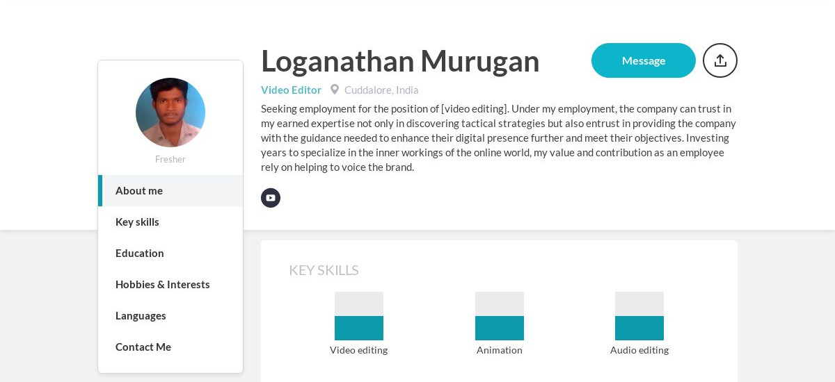 Loganathan Murugan Online Resume | CraftmyCV