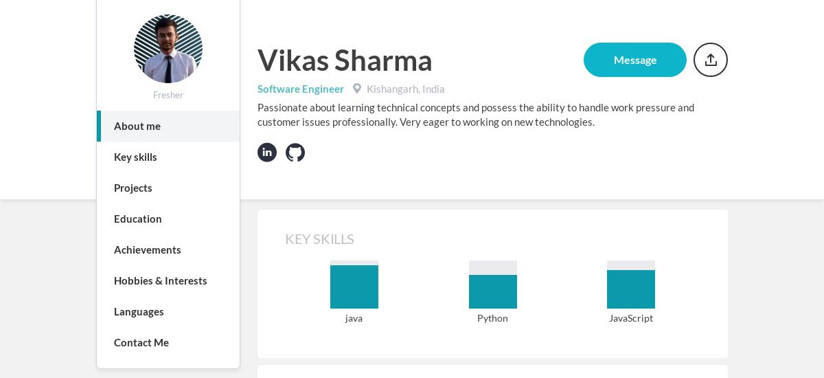 Vikas Sharma Online Resume | CraftmyCV Vikas Sharma Online Resume | CraftmyCV