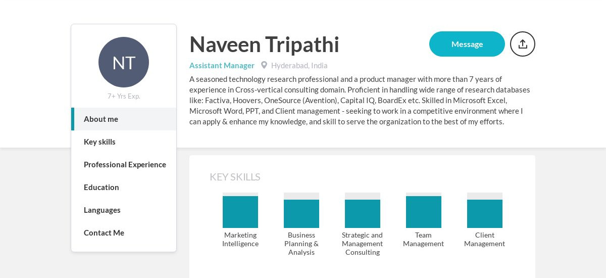Naveen Tripathi Online Resume | CraftmyCV