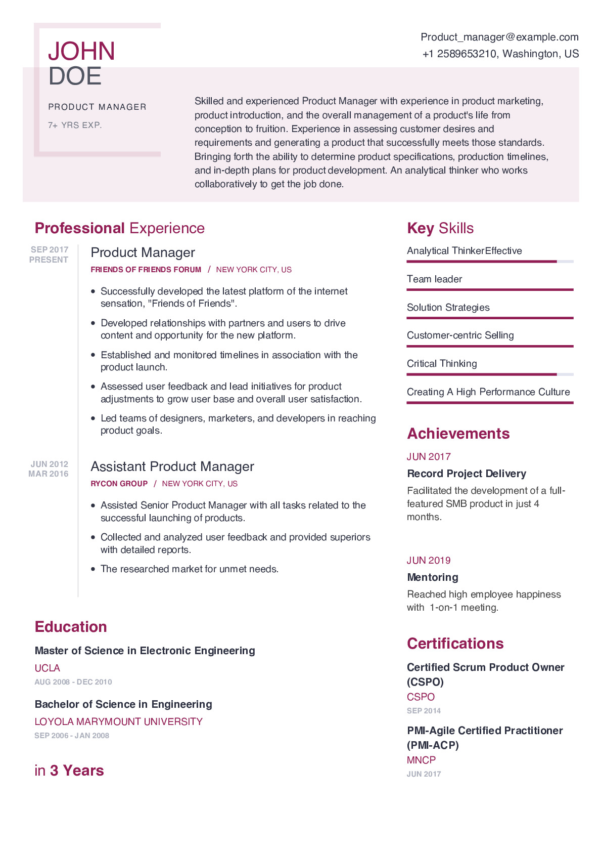 Product Manager Resume Sample Product Manager Resume Sample Pdf Vrogue